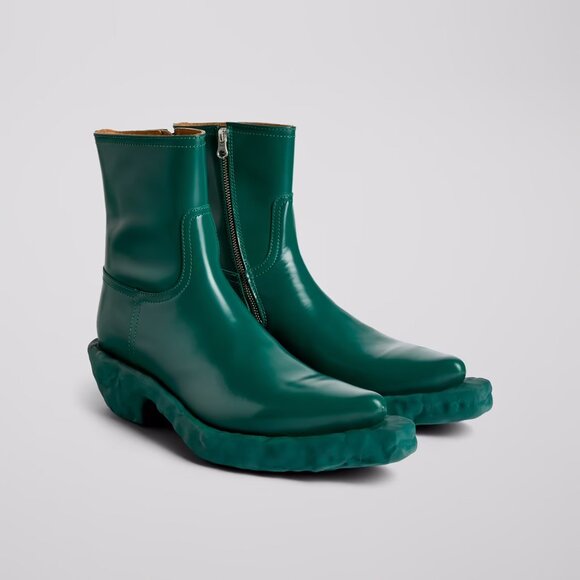 Camper | Shoes | Camperlab Venga Green Leather Boots With Rubber ...
